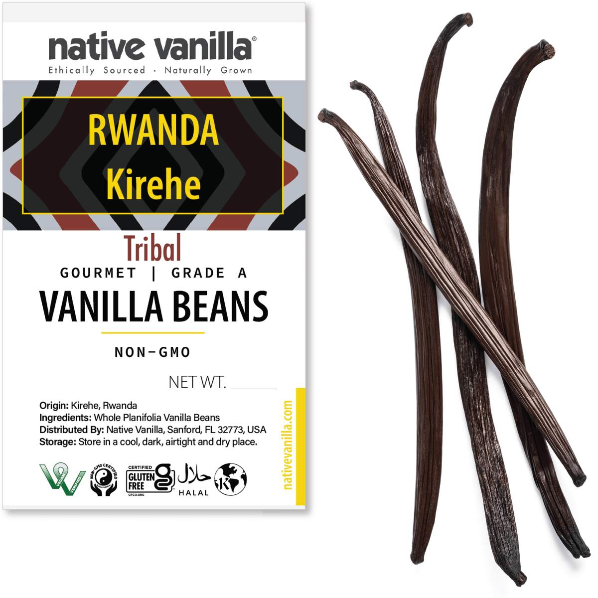 Rwanda, Kirehe - Gourmet Vanilla Beans - Grade A | Native Vanilla