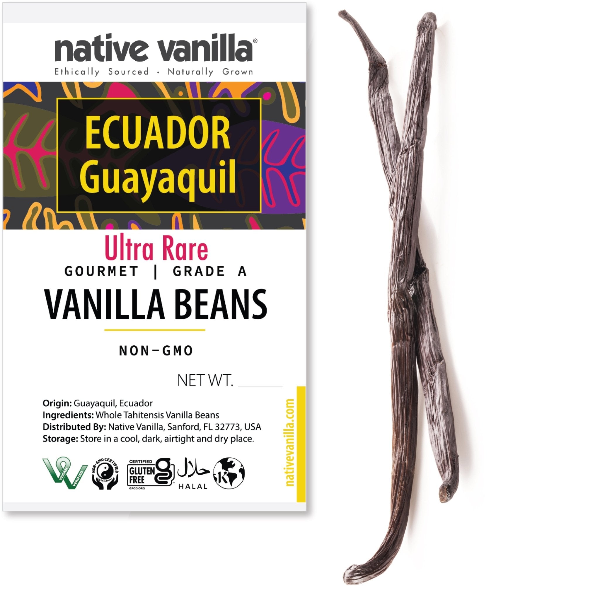 Ecuador, Guayaquil - Gourmet Vanilla Beans - Grade A | Native Vanilla